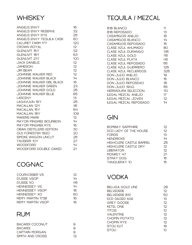 Our Menu - Cibo Detroit